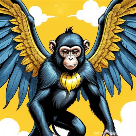 Winged Flying Monkey Banana Creature Stable Diffusion Online
