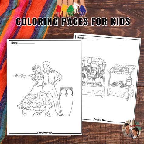 Hispanic Heritage Month Coloring Sheets Printable Cartoon Hispanic