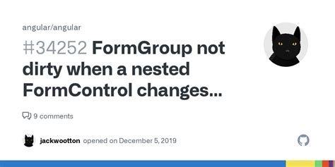 FormGroup Not Dirty When A Nested FormControl Changes From Disabled To