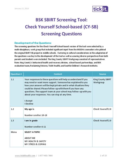 Kings County Sbirt Screening Tool Pdf Race And Ethnicity In The