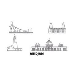 Abidjan skyline cote divoire Royalty Free Vector Image