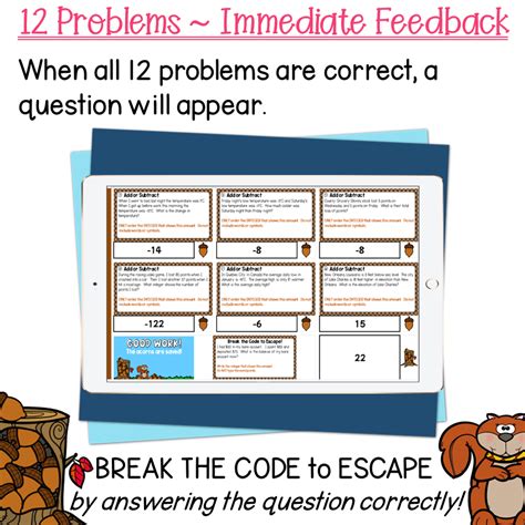 Adding Subtracting Integers Practice Integer Word Problems Fall Theme Made By Teachers