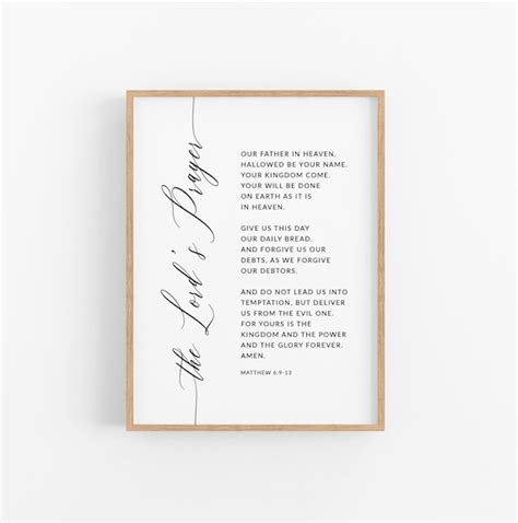The Lords Prayer Nkjv Matthew 6 9 13 Bible Verse Etsy