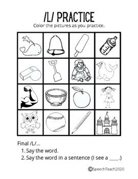 L Practice All Word Positions By Speechteach2020 Tpt