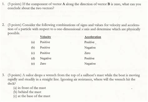 Solved 1 3 Points If The Component Of Vector A Along The