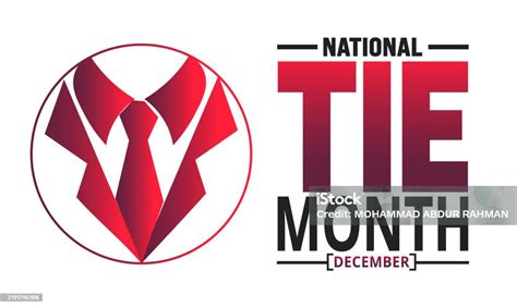 12월은 전국 넥타이의 달입니다 휴일 컨셉 플래 카드 배경 인사말 카드 텍스트 비문이있는 포스터 디자인 템플릿 표준 소셜 미디어 게시물에 적합합니다 0명에 대한 스톡 벡터