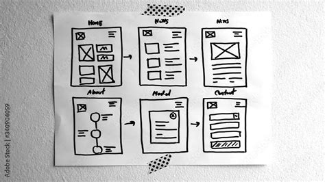 B W Website Design Wireframe Examples Of Web And Mobile Wireframe Sketches Printable Stock