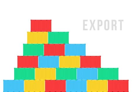 Premium Vector Stack Of Sea Containers Like Export