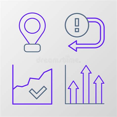 Set Line Pie Chart Infographic Financial Growth Increase Arrow And