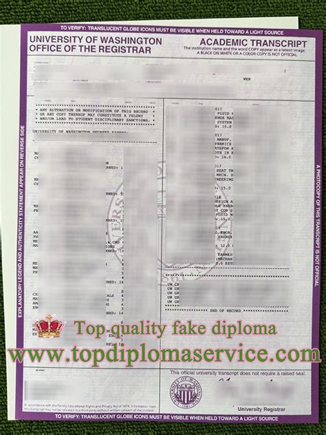 Where To Order University Of Washington Diploma Transcript