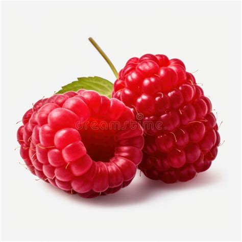 Raspberry Isolated Raspberries With Leaf Isolate Raspberry With Leaf Isolated On White Side