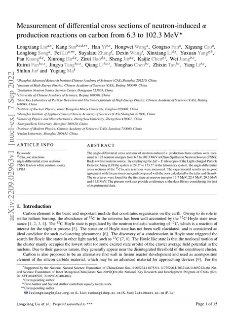 Pdf Measurement Of Differential Cross Sections Of Neutron Induced Alpha Production Reactions