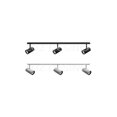 Luz Desing Riel 3 Luces 1 Metro Blanco Apto Led Spot Cabezal Movil