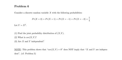 Solved Consider A Discrete Random Variable X With The
