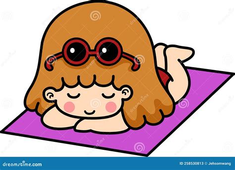 Illustration Of Girl On The Beach Stock Illustration Illustration Of