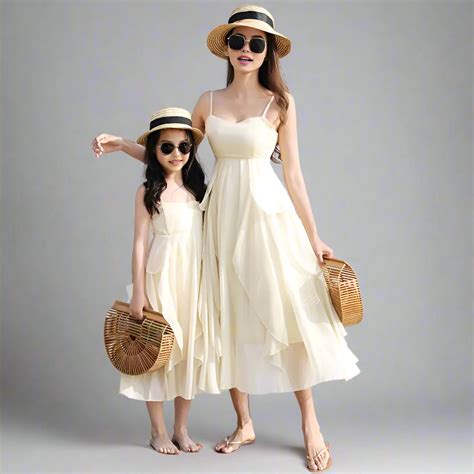 Matching Mother And Daughter Beach Dresses Elegant Dlm Dress