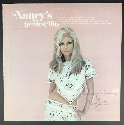 Nancy Sinatra Signed Nancys Greatest Hits Album Cover Beckettbas