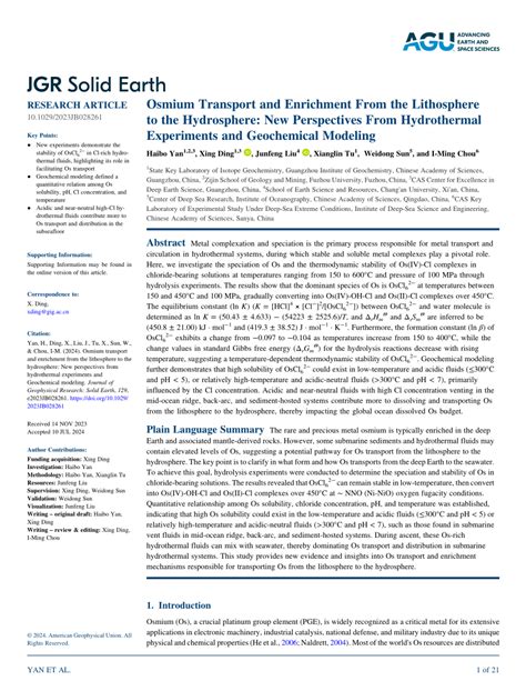 Osmium Transport And Enrichment From The Lithosphere To The Hydrosphere New Perspectives From