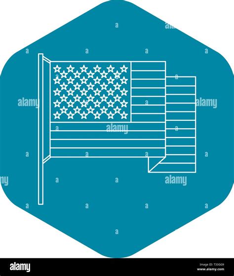 American Flag Icon Outline Illustration Of American Flag Vector Icon