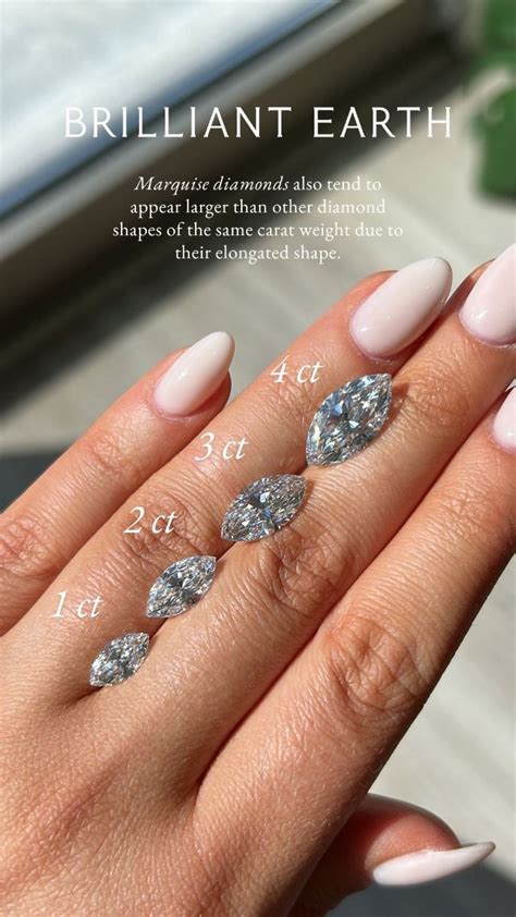 Marquise Cut Diamond Carat Comparison Guide Marquise Diamond Sizes On