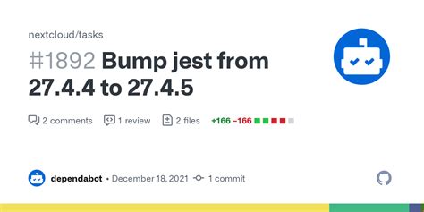 Bump Jest From 2744 To 2745 By Dependabot Bot · Pull Request 1892