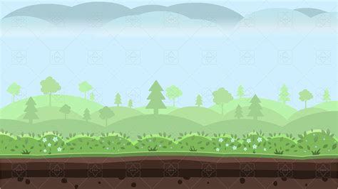 Vector Parallax Background Spring Gamedev Market