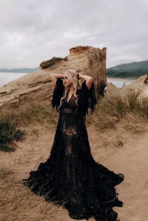 Discover Stunning Black Wedding Dress Boho Styles Fun Free Spirited And Elegant