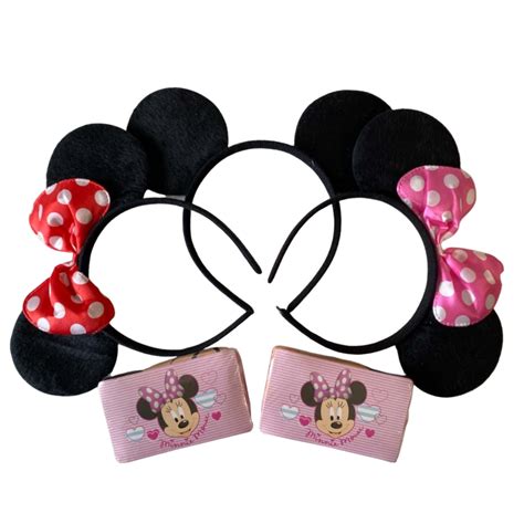 2 X Minnie Mouse Magic Pillowcases And 3 Headbands New In Package S