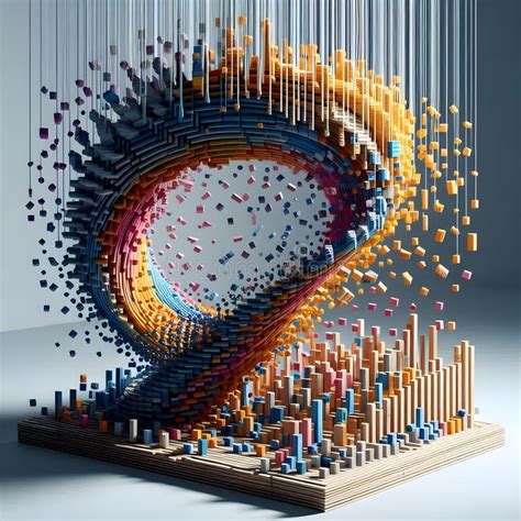 Colorful Abstract Tornado Swirling Over A Wooden Base Generating Big