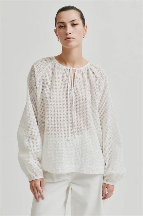 Second Female Tascha Blouse Hvit Suser I Sivet Klær Sko Og