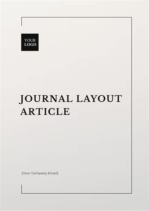 Free Journal Layout Article Template To Edit Online