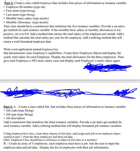 Solved Part 1 Create A Class Called Employee That Includes