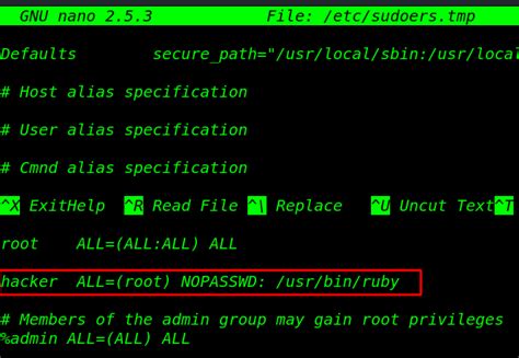 Perl Python Ruby Privilege Escalation Hacknos Sudo Rights