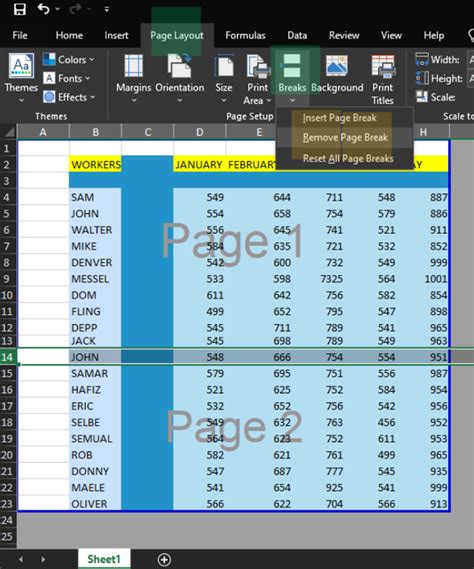 how to insert or remove page breaks in excel quickexcel
