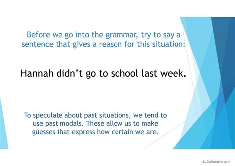 Past Modals Powerpoint Grammar Guide English Esl Powerpoints