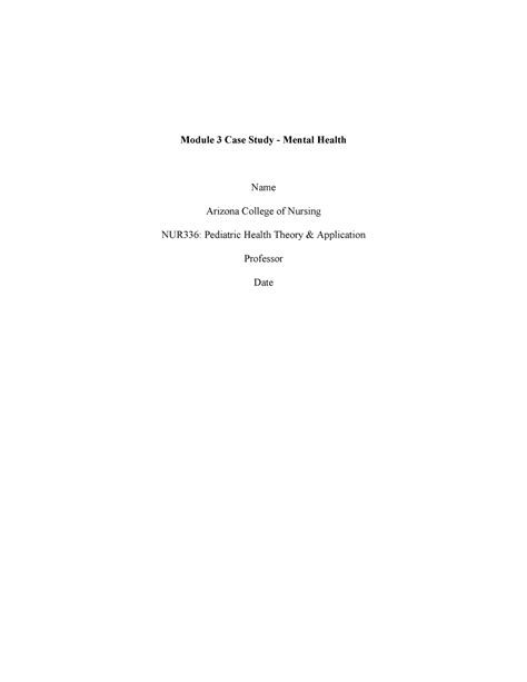 Module 3 Case Study Mental Health Module 3 Case Study Mental