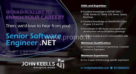 Senior Software Engineer Net At John Keells Holdings