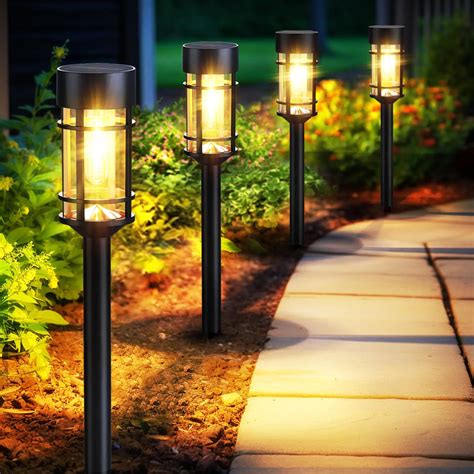 Mancra Solar Pathway Lights 8 Pack Led Solar Lights Outdoor Waterproof