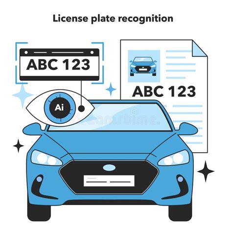 Neural Network In License Plate Recognition Self Learning Computing Stock Illustration