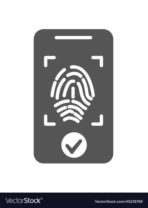 Fingerprint Authorization Line Icon Royalty Free Vector