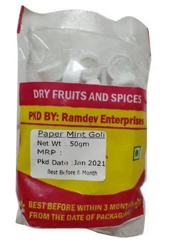 White Round Paper Mint Candy 50gm Packaging Type Packet At ₹ 5 5 Packet In Pune