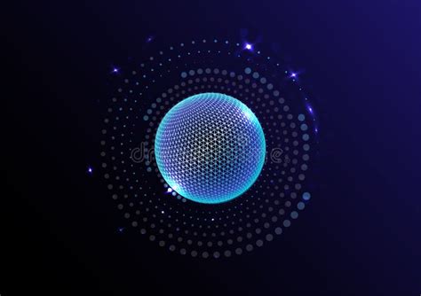 Abstract Ball Circle Global Planet Science Digital Network Communication Technology Background