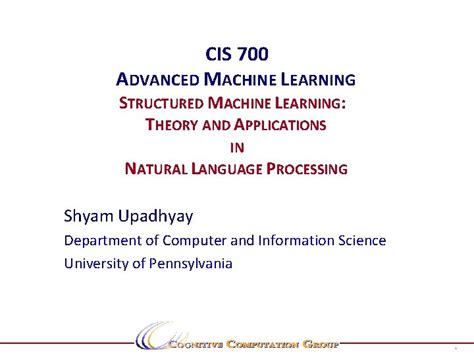 Cis 700 Advanced Machine Learning Structured Machine Learning
