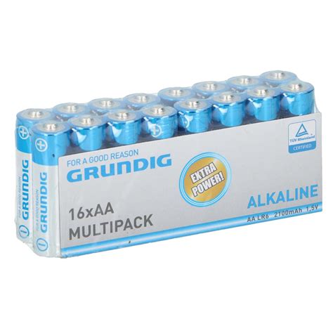 Batteries, Grundig, AA/LR6, alkaline, 16 pieces/pack | Megat