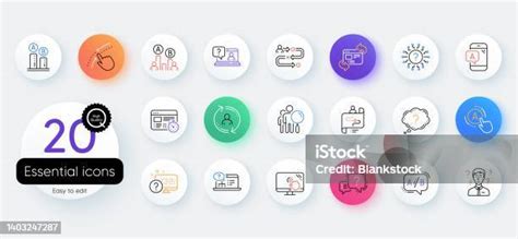 Ux 라인 아이콘입니다 Ab 테스트 여행 경로 지도 및 물음표 선형 아이콘의 집합입니다 벡터 개발에 대한 스톡 벡터 아트 및 기타 이미지 Istock