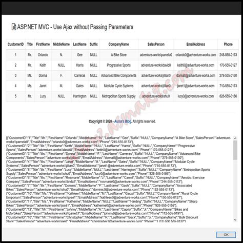asp mvc how to use ajax without passing parameters
