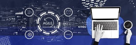 Agile Concept With Person Using A Laptop Stock Illustration