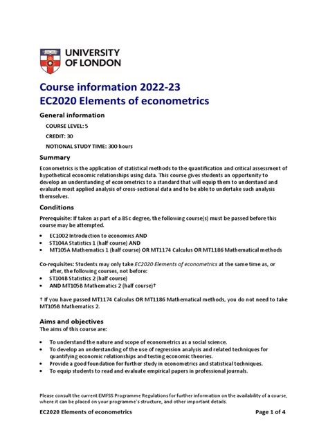 Ec2020 Elements Of Econometrics Pdf Regression Analysis