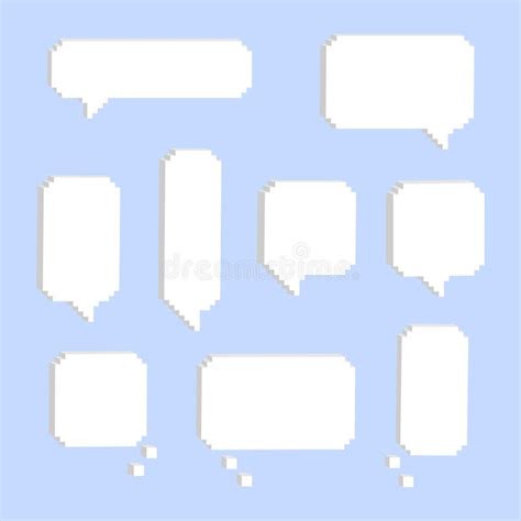 Collection Set Of Retro Game 8 Bit Pixel Speech Bubble Balloon Text