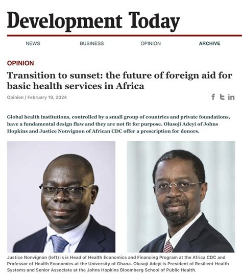 Olusoji Adeyi On Linkedin Africa Globalhealth Financing Foreignaid